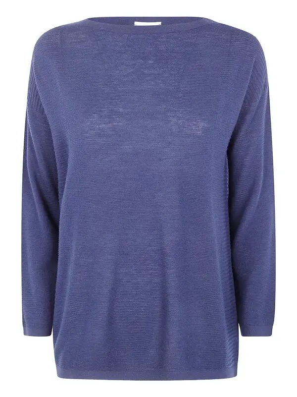 KNIT KNIT Short Silk Cashmere Sweater - Blue