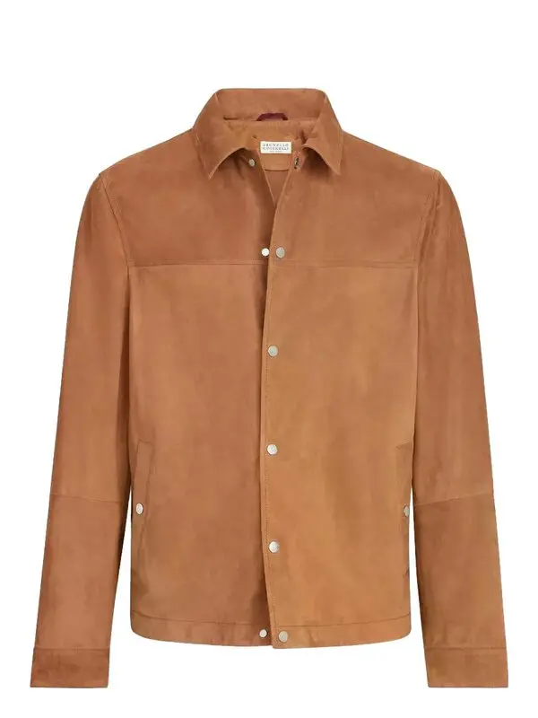 Brunello Cucinelli Suede Shirt Jacket - Brown
