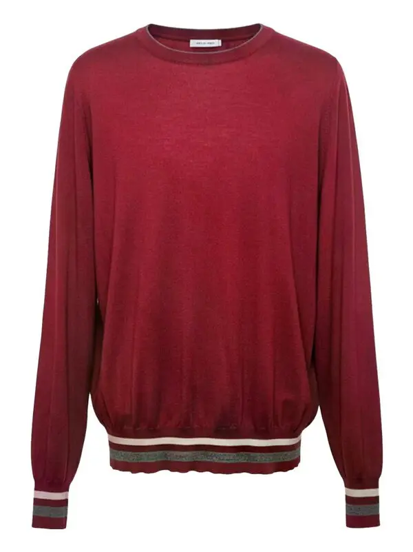 Brunello Cucinelli Stripe-trim Sweater - Red