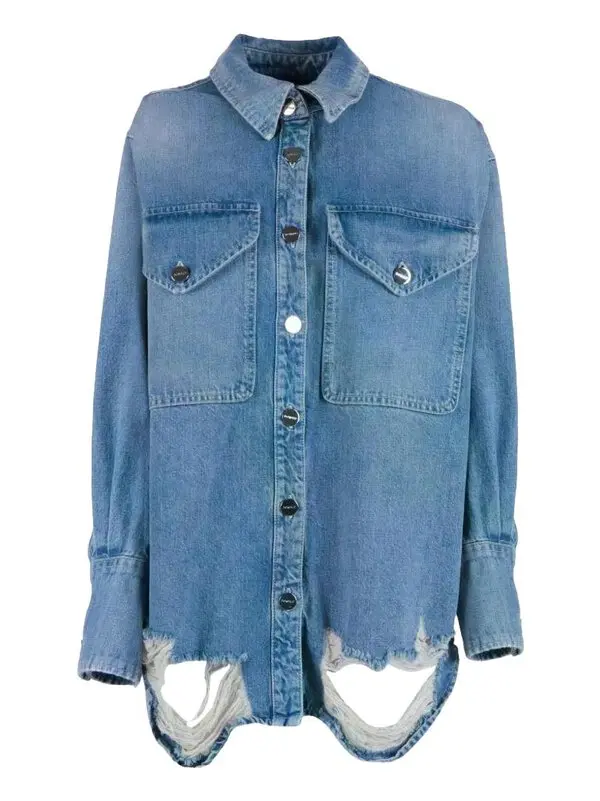 DONDUP Distressed-finish Shirt - Blue