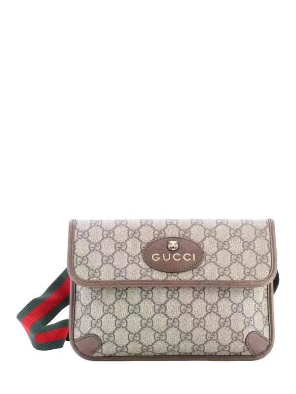 Gucci Neo Vintage Flap Messenger Gg Coated Canvas Small - Brown