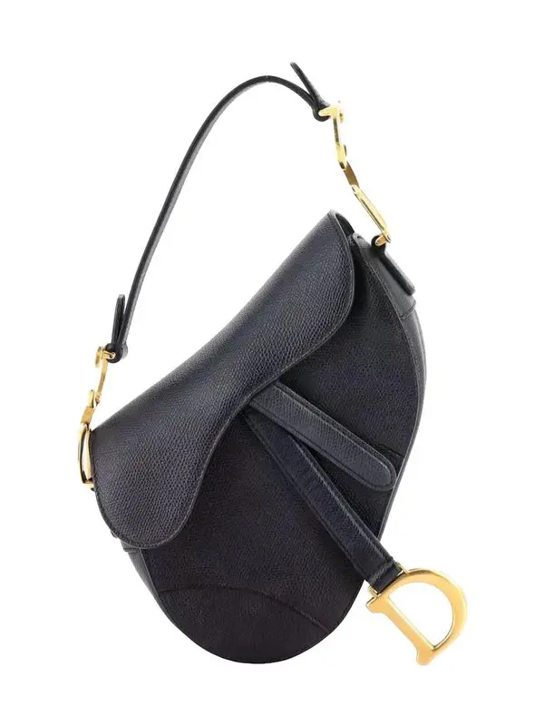 Dior Saddle Handbag Leather Mini Shoulder Bag - Black