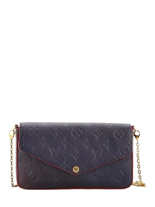 LOUIS VUITTON Felicie Pochette Monogram Empreinte Leather - Blue