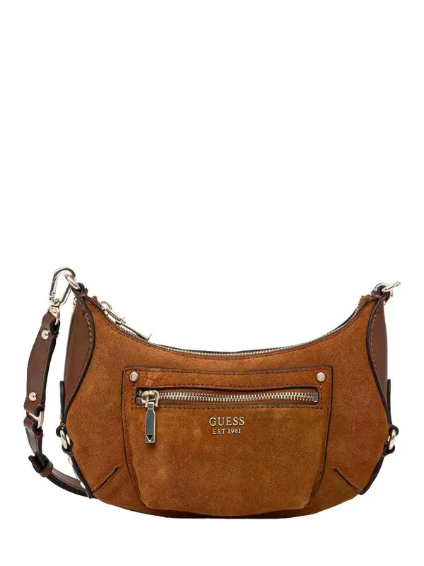 Guess Panelled Shoulder Bag - Brown