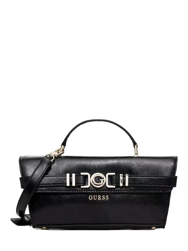 Guess Logo-plaque Crossbody Bag - Black