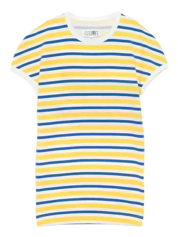 MAISON MARGIELA Striped Short-sleeve Dress - Yellow
