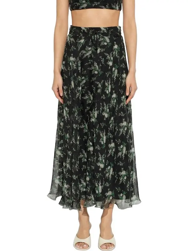 Dolce & Gabbana Floral Print Skirt - Black