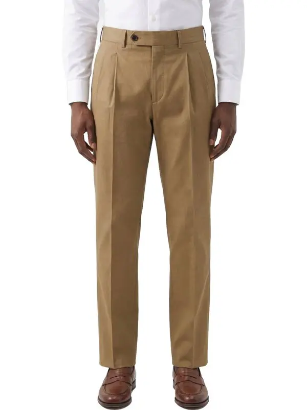 PT TORINO Tailored Gabardine Trousers - Brown