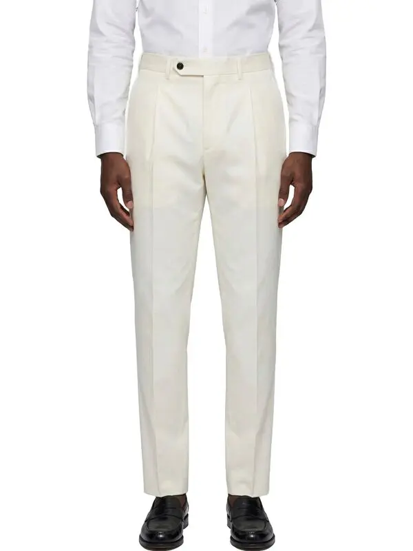PT TORINO Tailored Gabardine Trousers - White