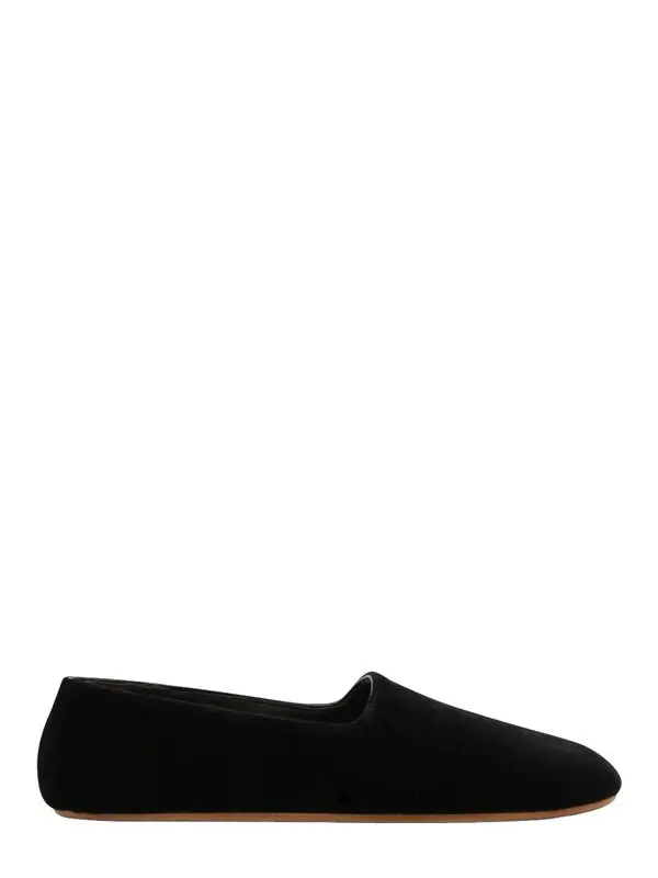 THE ROW Ponti Velvet Ballerina Flats - Black
