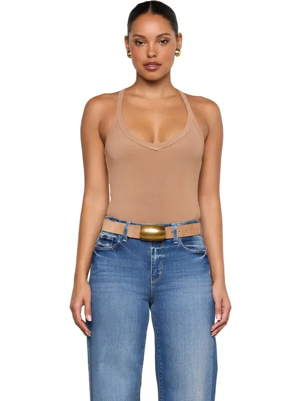 L'Agence Wrenna Racerback Bodysuit - Cinnamon Swirl
