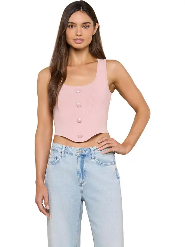 L'Agence Dove Knit Corset Top - Misty Rose