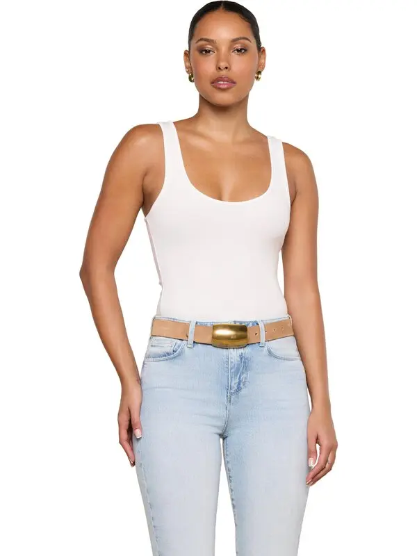 L'Agence Cole Scoopneck Tank Top - White