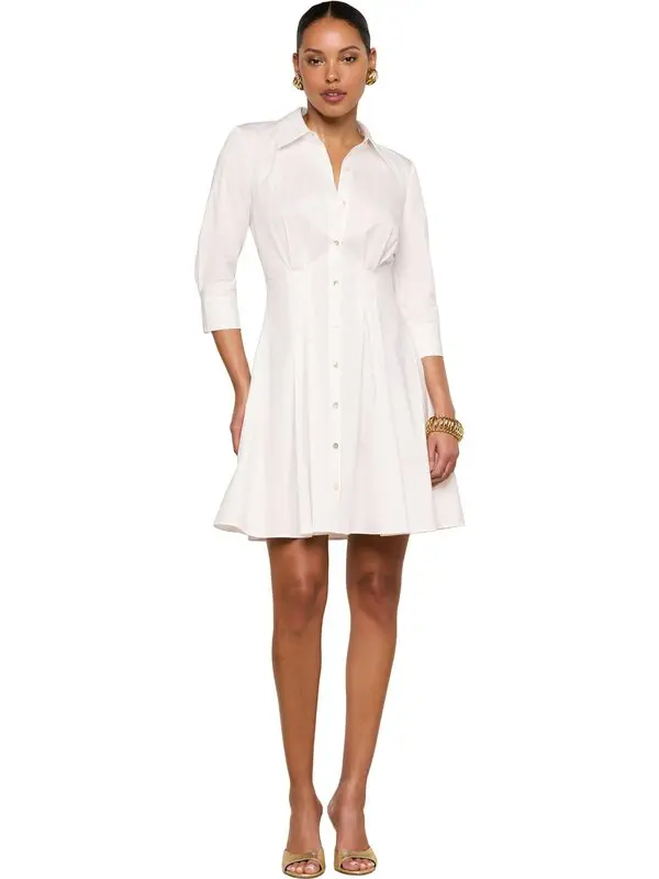 L'Agence Journi Shirt Dress - White