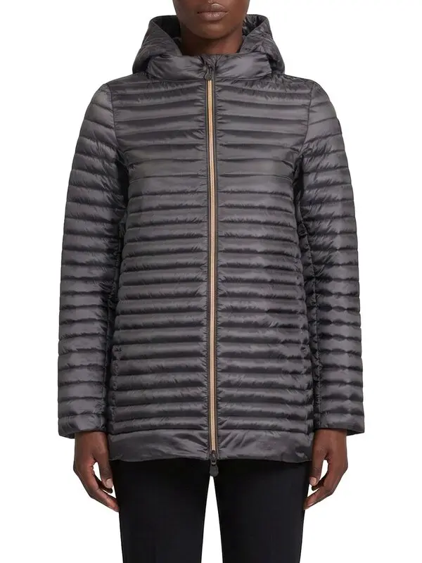 SAVE THE DUCK Quilted Jacket With Hood - Black