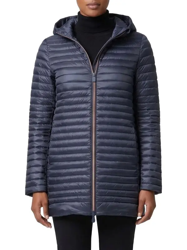 SAVE THE DUCK Quilted Jacket With Hood - Blue