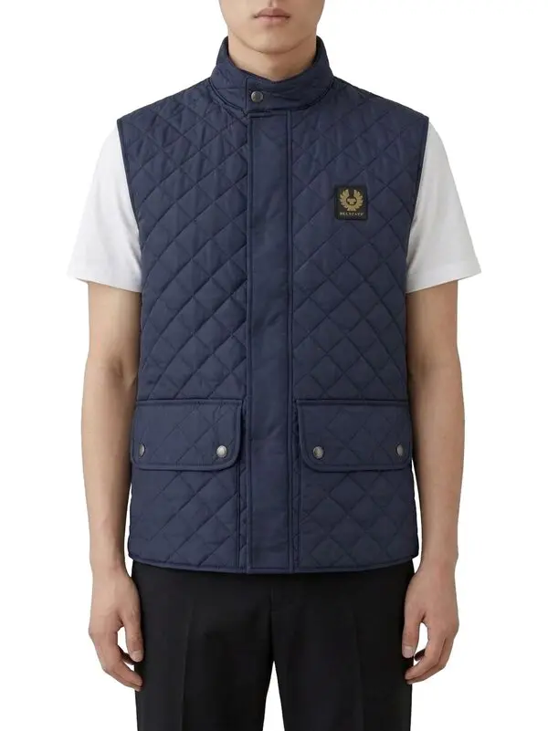 Belstaff Quilted Recycled Polyester Vest - Navy