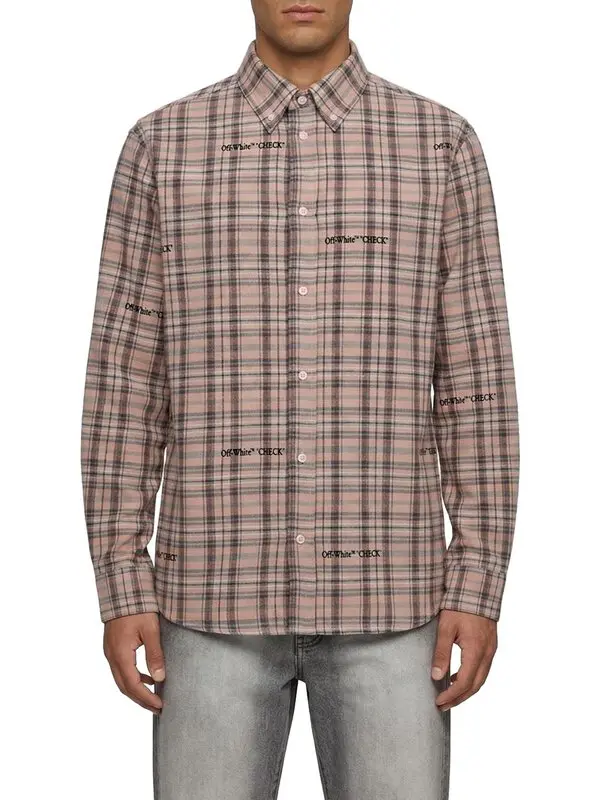 Off-White Check Cotton Shirt - Violet