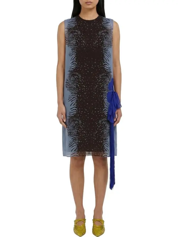 FERRAGAMO Sleeveless Printed Midi Dress - Gnawed Blue