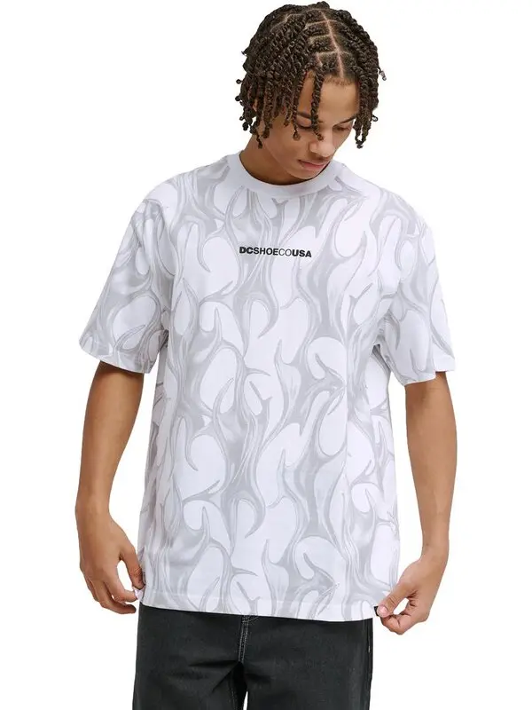 DC SHOES Dc Liquid Fuego Heritage Short Sleeve Shirt - White