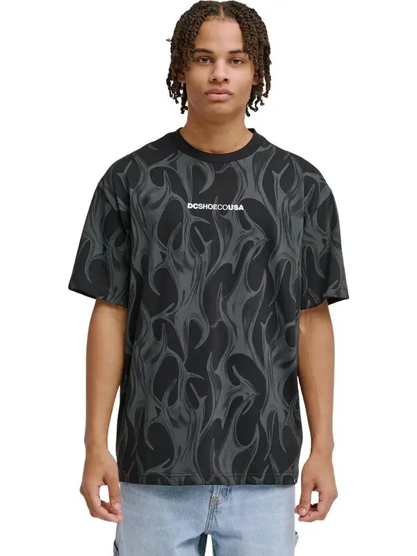 DC SHOES Dc Liquid Fuego Heritage Short Sleeve Shirt - Black