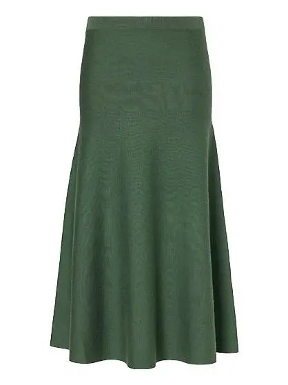 Gabriela Hearst A-line Wool-blend Midi Skirt - English Green