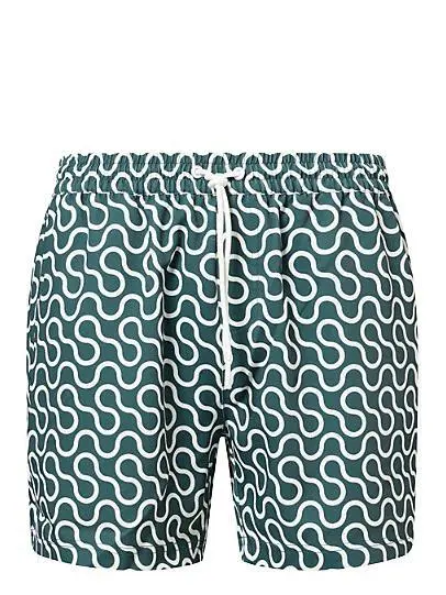 RAITH Brezza Wave Swim Shorts - Brezza Printgreen/ecru