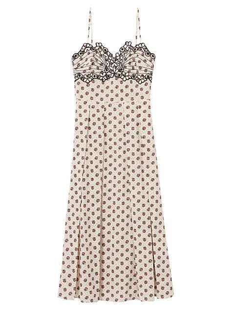 Claudie Pierlot Floral-print Cotton Midi Dress - Light Print
