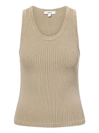 AGOLDE Poppy Cotton-jersey Tank Top - Trail (khaki Tan)