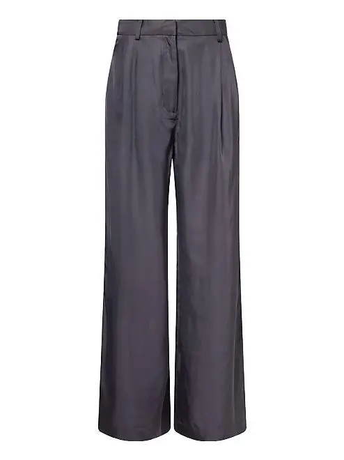 THE FRANKIE SHOP Wide-leg Woven Trousers - Storm Grey