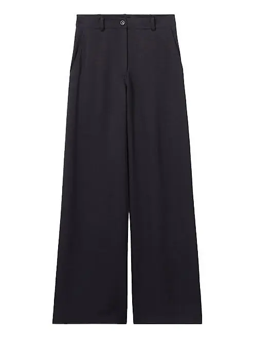 Claudie Pierlot Regular-fit Satin Trousers - Navy