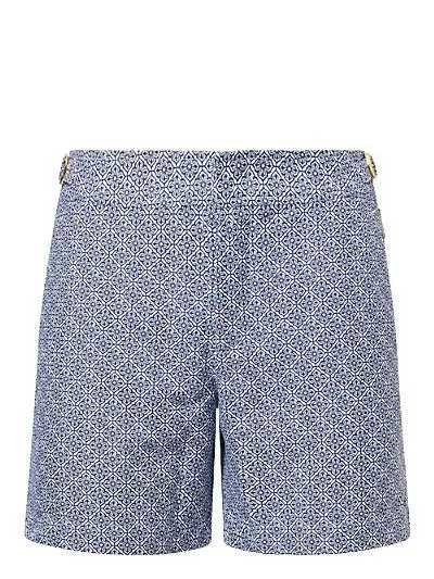 Orlebar Brown Jacquard Tailored Swim Shorts - Night Iris/white Sand