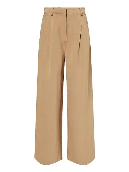THE FRANKIE SHOP Marfa Wide-leg Woven Trousers - Camel