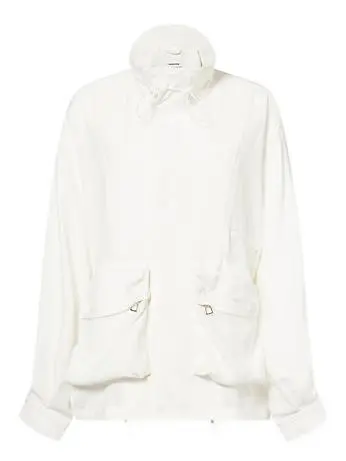 THE FRANKIE SHOP Breya Funnel-neck Woven Jacket - White