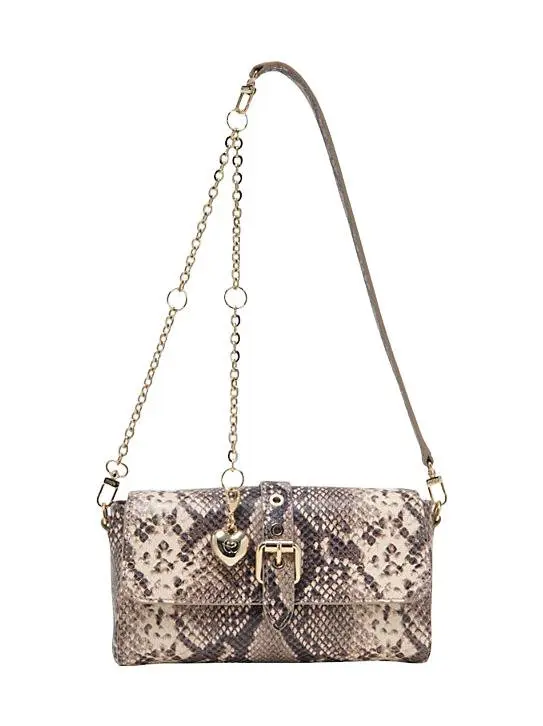 Maje Snake-print Leather Shoulder Bag - Natural Snake Print
