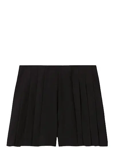 Claudie Pierlot Flared Pleated Woven Shorts - Black