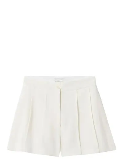 Claudie Pierlot Pleated Lyocell-blend Shorts - Ecru