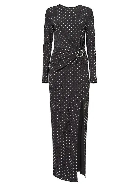 Roland Mouret Diamante Studded Stretch-woven Gown - Grey
