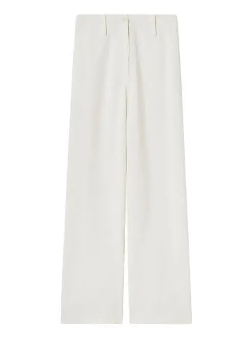 Claudie Pierlot Straight-leg Pleated Lyocell-blend Trousers - Ecru
