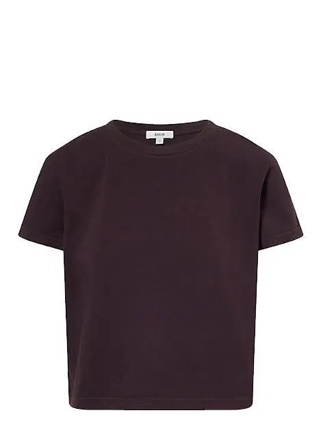 AGOLDE Adine Shrunken Cotton-jersey T-shirt - Eggplant (dk Purple)