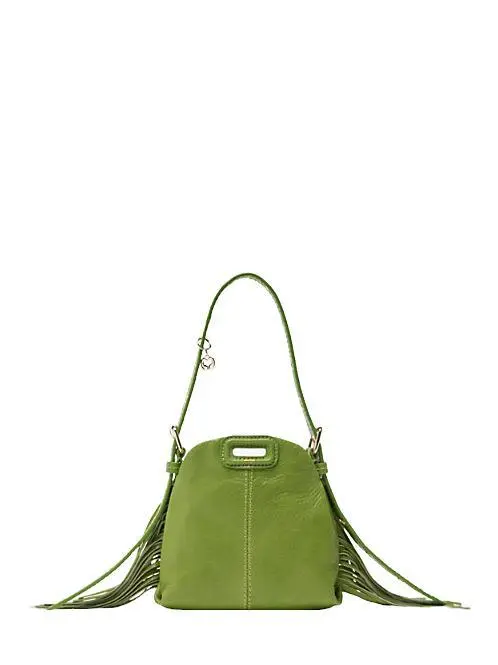 Maje Leather Pouch - Green