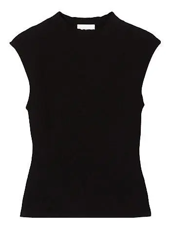Claudie Pierlot Sleeveless High-neck Knitted Top - Black