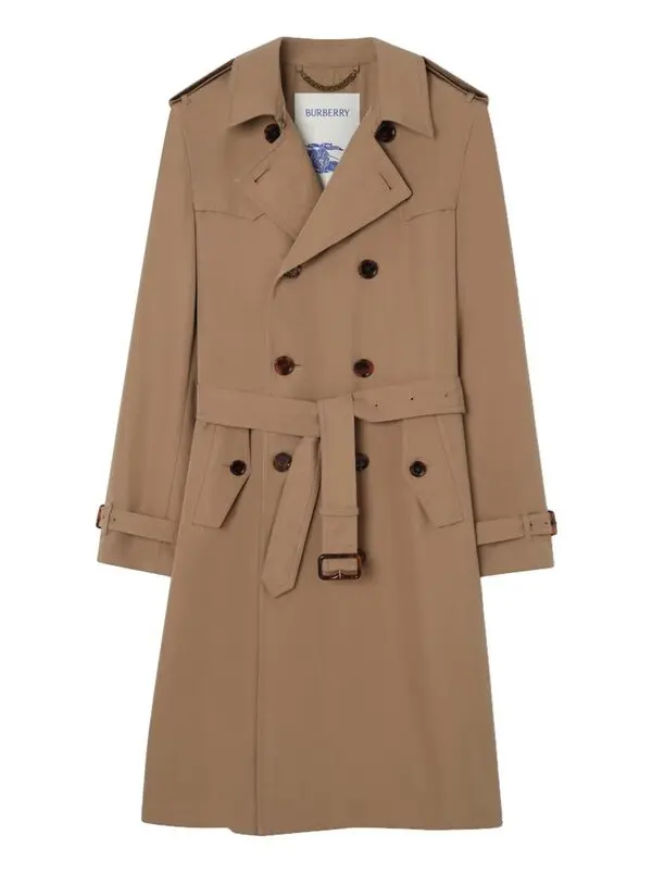 Burberry Long Silk-cotton Foxfield Trench Coat - Poplar Brown