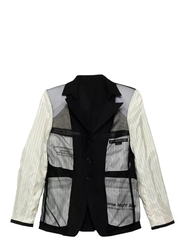 Andersson Bell Pinstripe Deconstructed Jacket - Black