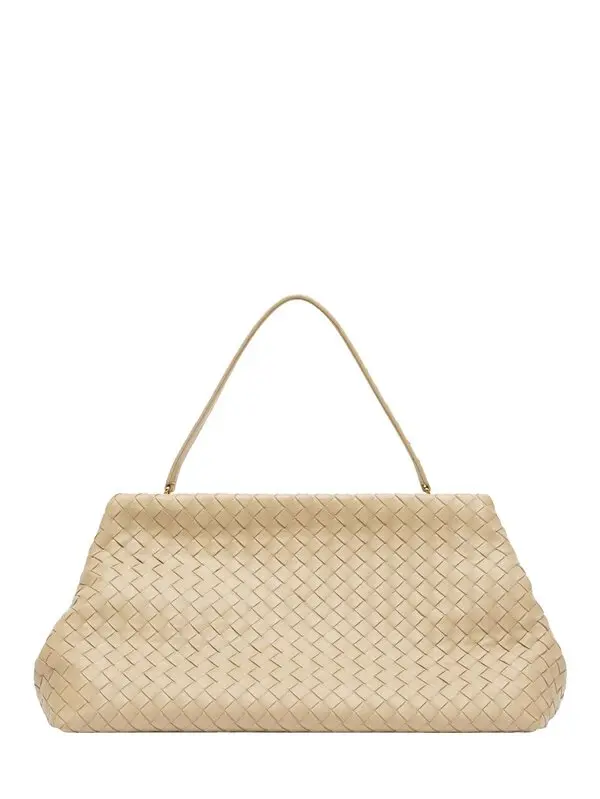 Bottega Veneta 1998 Intrecciato Leather Shoulder Bag - Beige
