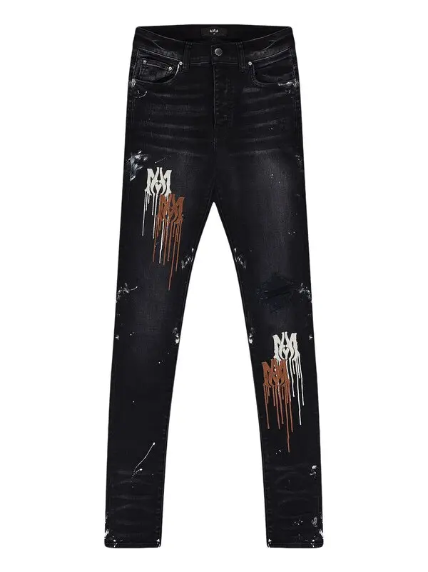 Amiri Ma Drip Skinny Jeans - Black