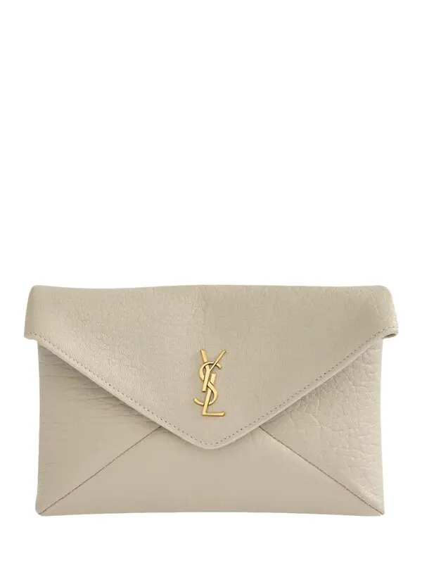 Saint Laurent Cassandre Chain Pouch - Cream