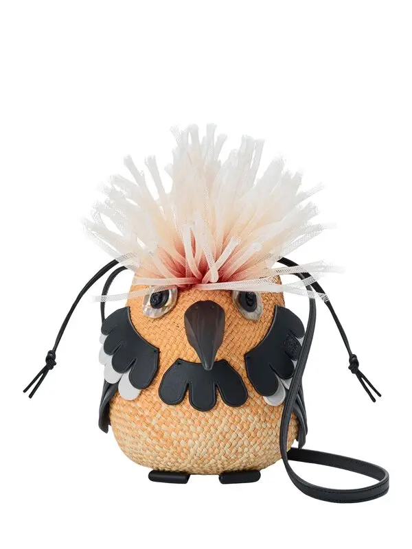 Loewe X Paula's Ibiza Iraca Palm-leather Bird Shoulder Bag - Orange
