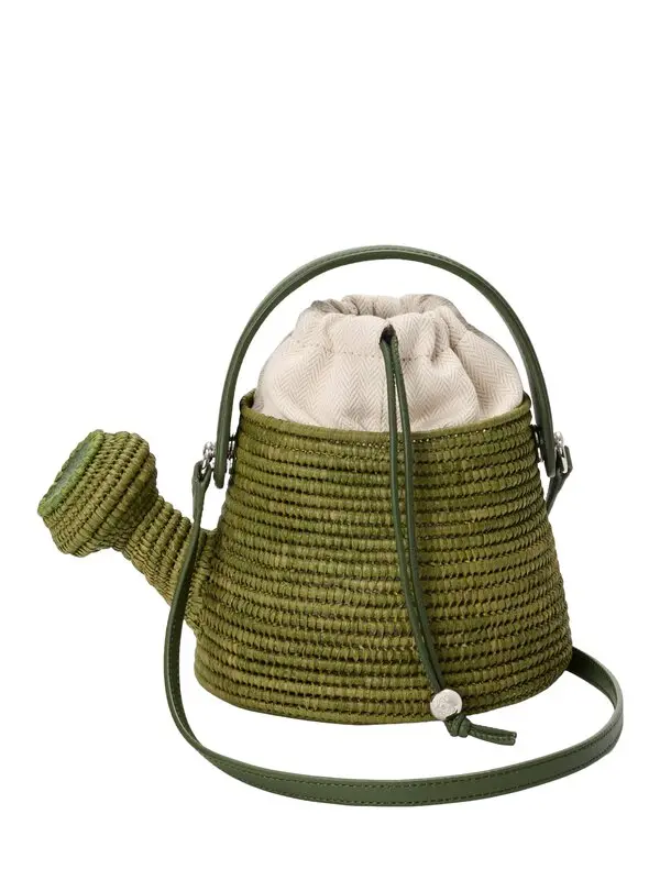 Loewe Raffia Watering Can Shoulder Bag - Green