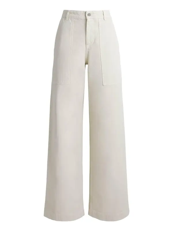 Moncler Cotton Canvas Straight Trousers - Beige